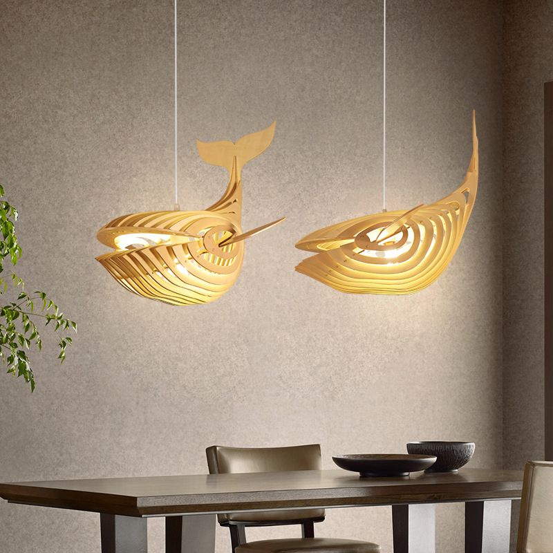 Solid Wood Whale Lamp Shade