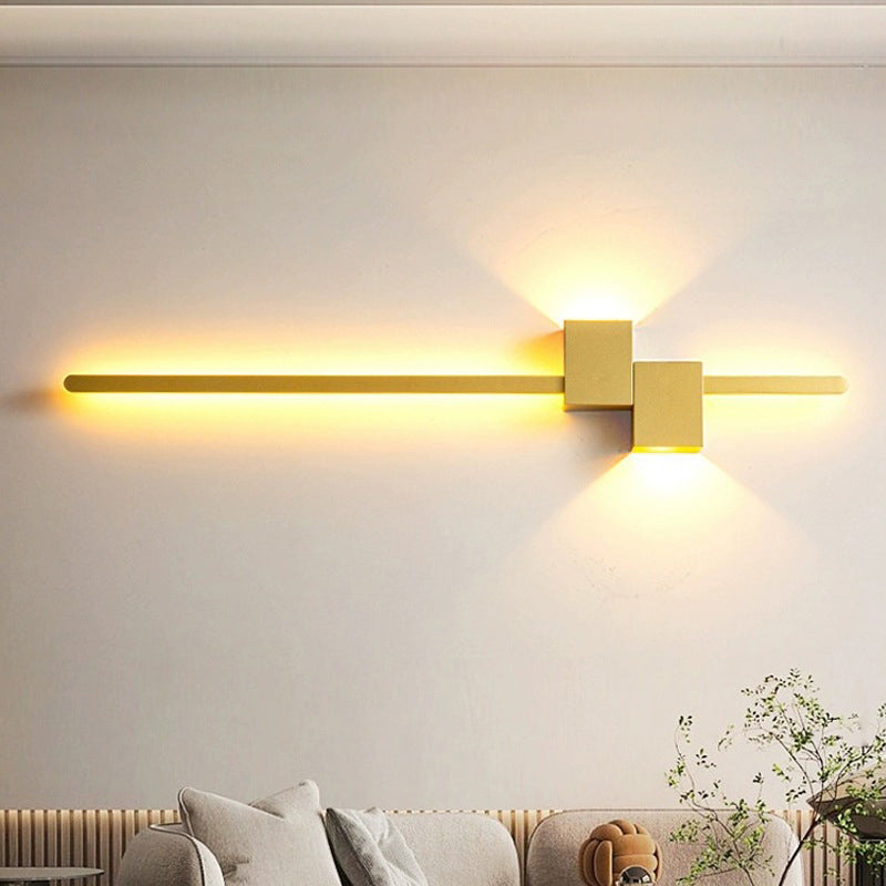 Modern Minimalist Strip Rectangle Iron Aluminum LED Wall Sconce Lamp ...